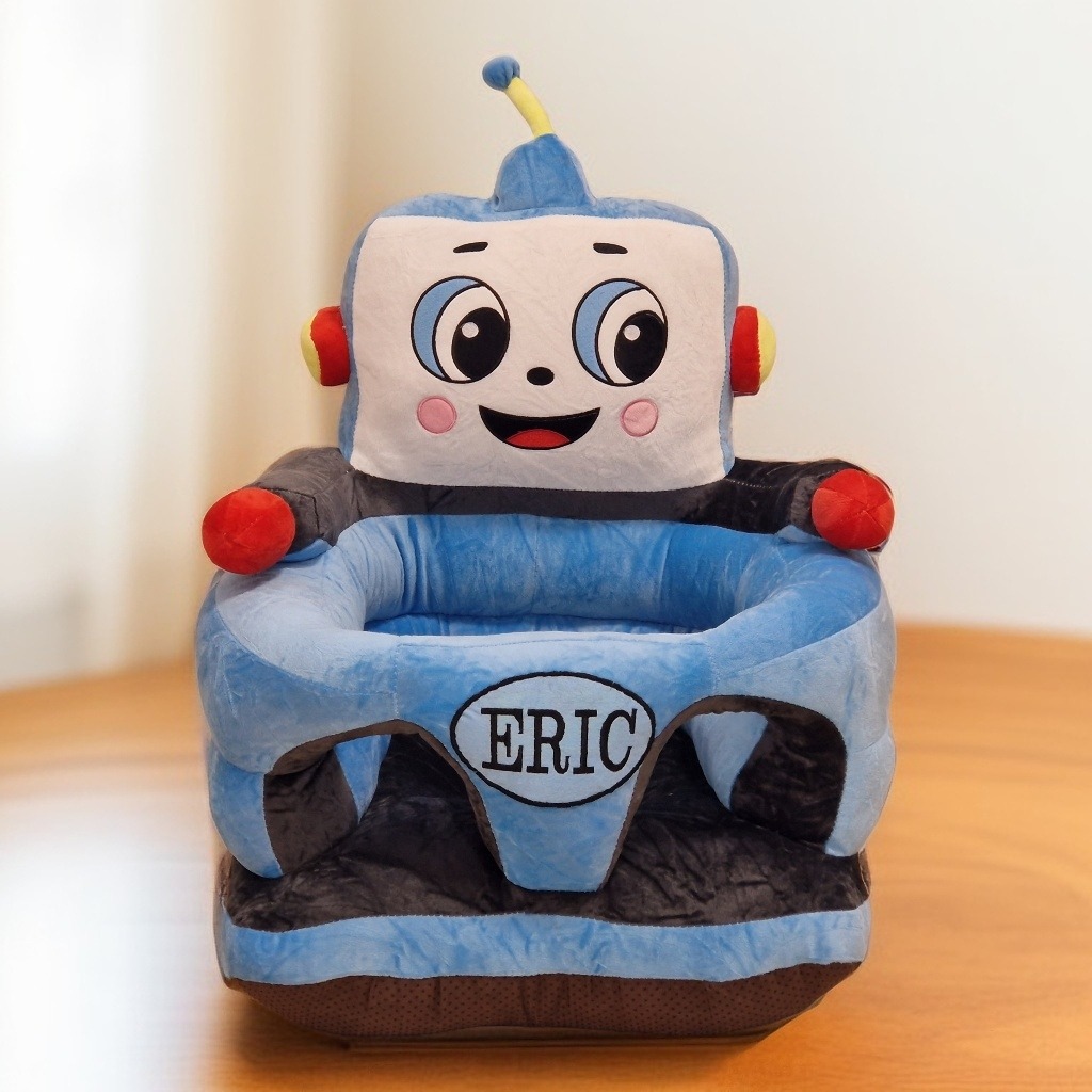 Fotoliu pentru bebe din plus Robotel albastru Personalizat - Best Toys
